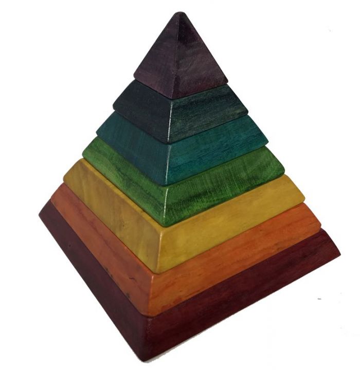 In-Wood Chakra Rainbow Pyramid | Knock on Wood Toys