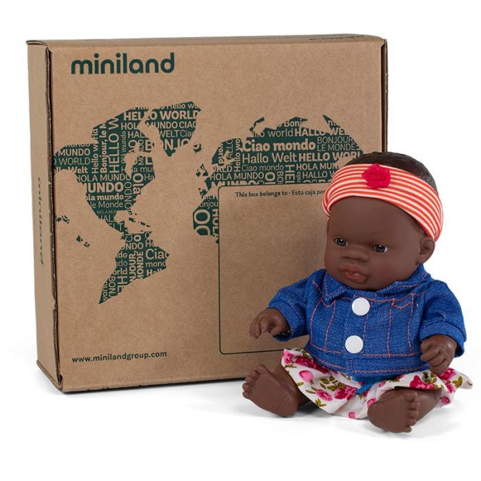 Miniland Anatomically Correct Baby African Girl and Outfit Boxed 21cm ...