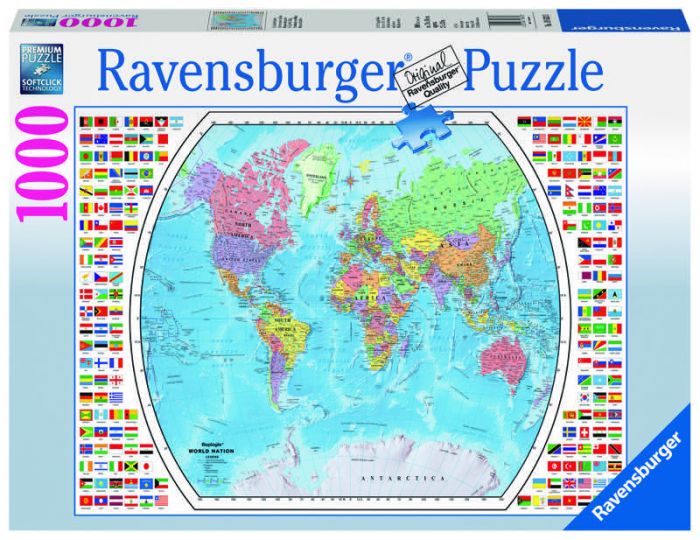Ravensburger Puzzle - Political World Map - 1000pc | Knock On Wood Toys
