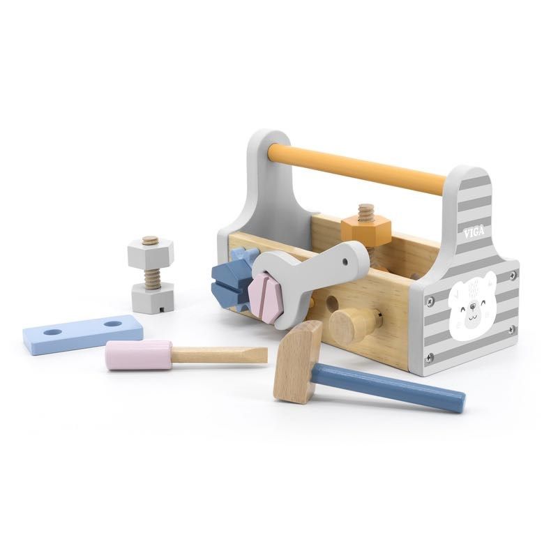 Viga Polar Bear Tool Kit | Wooden Tool Kit | Wooden Tool Box ...