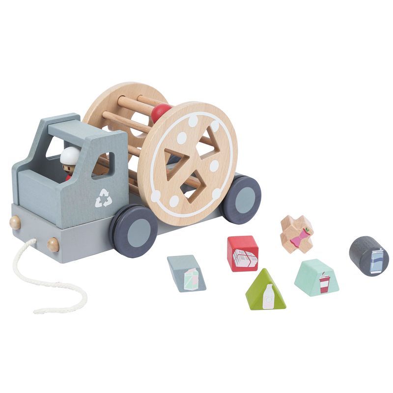 EverEarth - Pull Along Recycling Truck - Pastel | Knock On Wood Toys