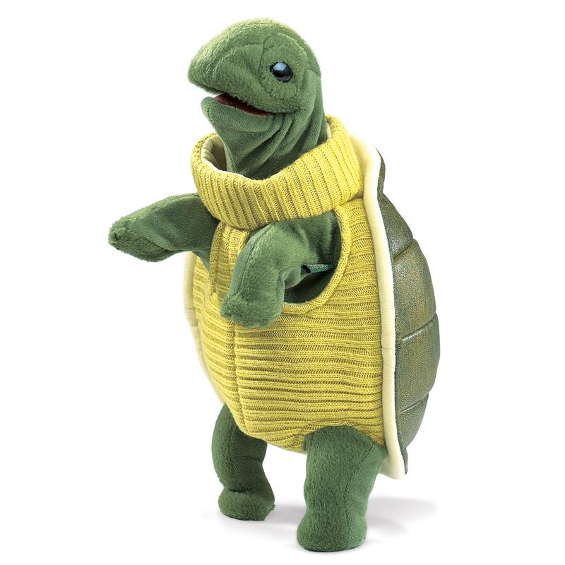 Folkmanis Puppets - Turtleneck Turtle Puppet - FM2881 | Knock On Wood Toys