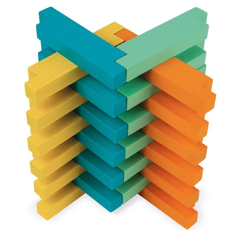 Janod - 60 Piece Connecting Blocks | Knock On Wood Toys