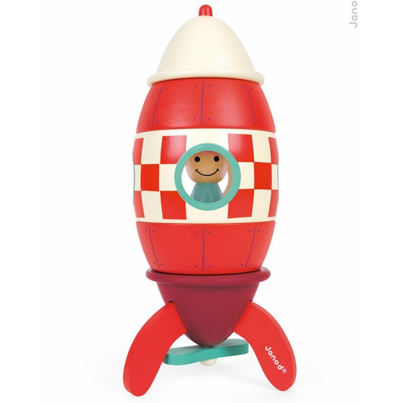 Janod - Large Magnetic Rocket | Knock On Wood Toys