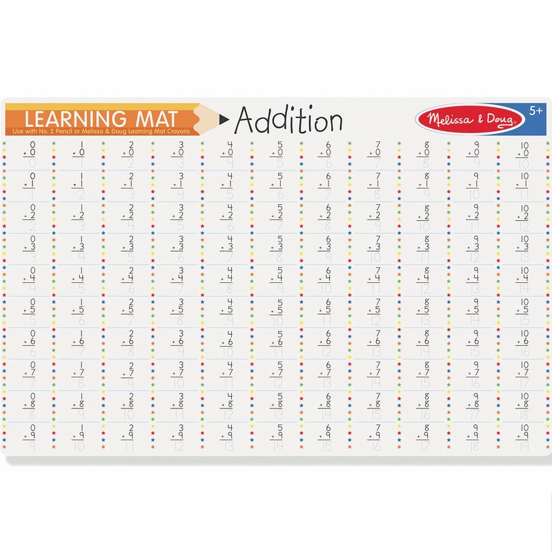 Melissa & Doug - Addition Write-A-Mat - 5031 | Knock On Wood Toys