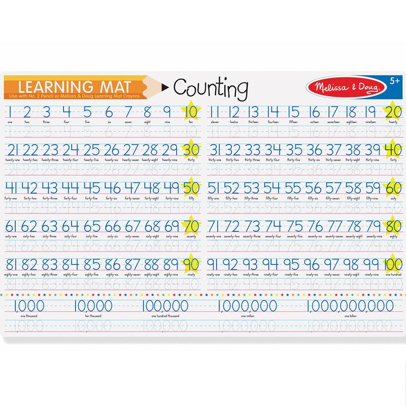 Melissa & Doug - Counting to 100 Write-A-Mat - 5037 | Knock On Wood Toys