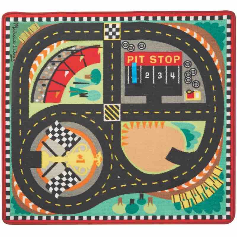 Melissa & Doug - Round The Speedway Race Track Rug & Car Set