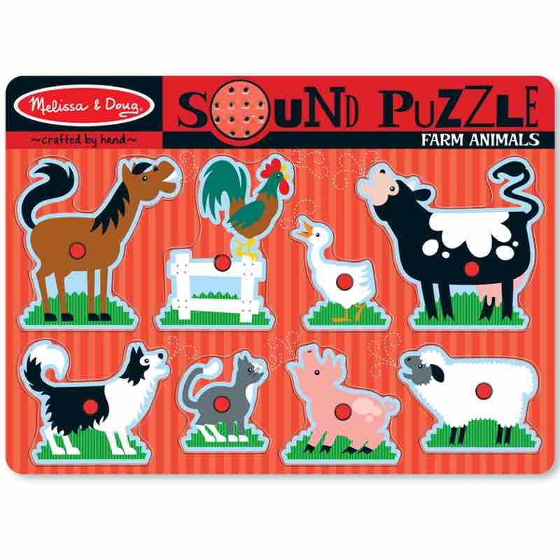 Melissa & Doug - Farm Animals Sound Puzzle - Knock On Wood Toys