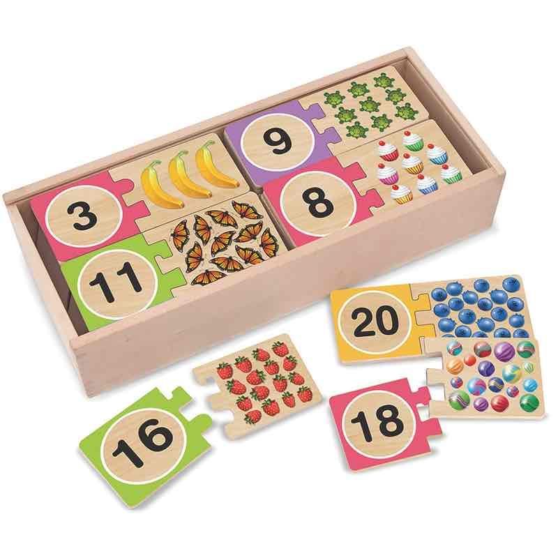 Melissa & Doug - Self Correcting 1 - 20 Number Puzzles | Knock On Wood Toys