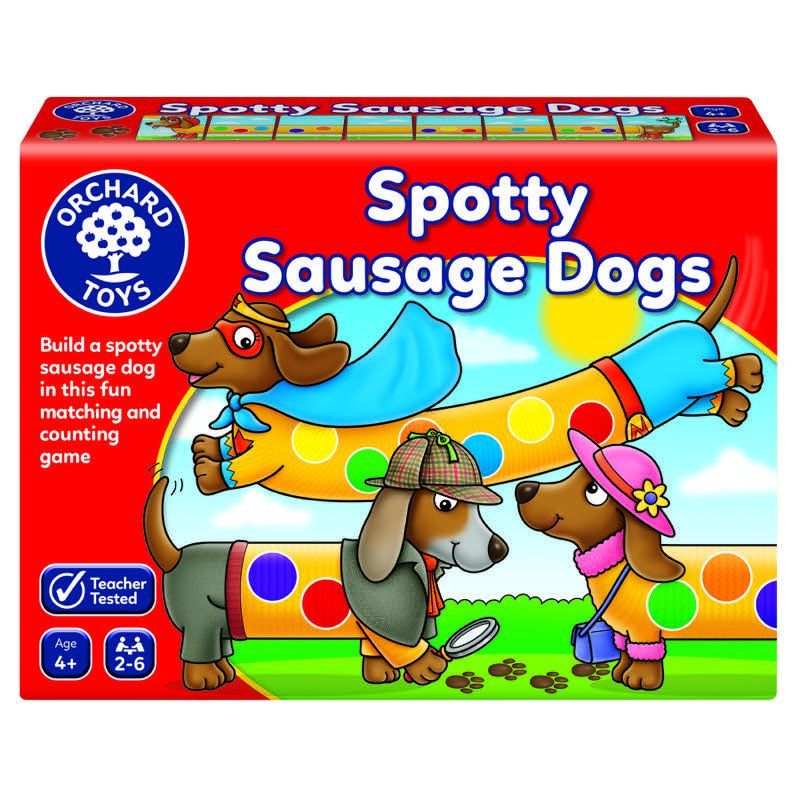 Orchard Toys - Game - Spotty Sausage Dogs - 104 | Knock On Wood Toys