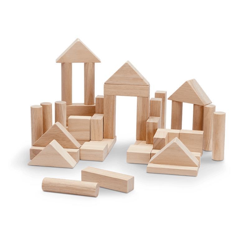 Plan Toys - 40 Unit Blocks - Natural - 5512 | Knock On Wood Toys