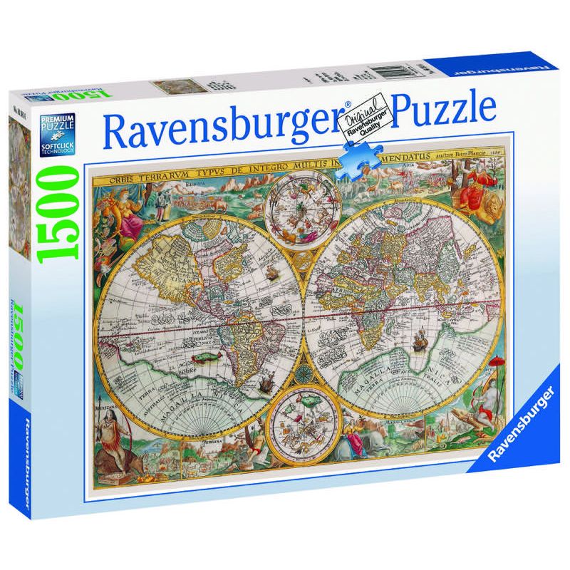 Ravensburger Puzzle - World Map 1954 - 1500pc | Knock On Wood Toys