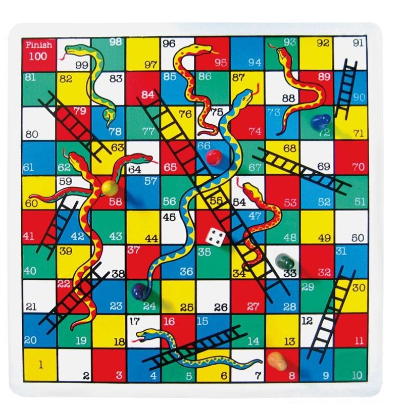 Fun Factory Snakes and Ladders Wooden | Wooden Snakes and Ladders ...